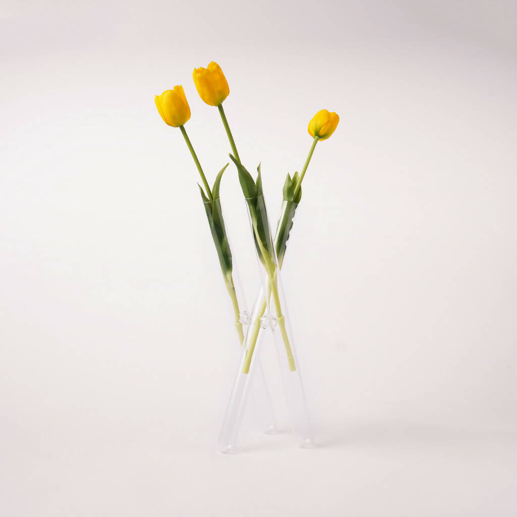 3 Pillar Cross Glass Vase - Medium – LINK